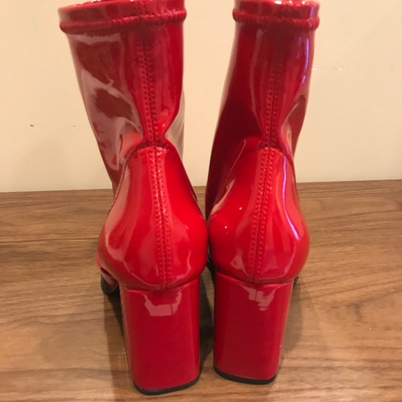 INTENTIONALLY BLANK | Shoes | Intentionally Blank Janet Red Patent Boot ...